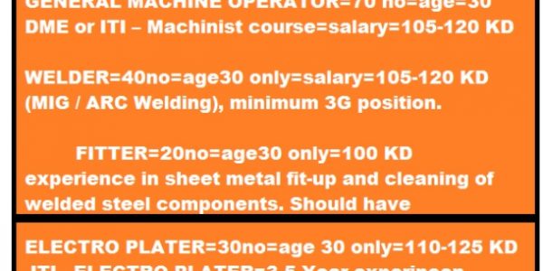 KUWAIT IMCO JOBS LARGE VACANCIES- April 28, 2020