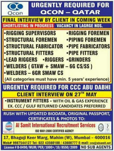 QATAR QCON JOBS FREE RECRUITMENT September 8, 2025